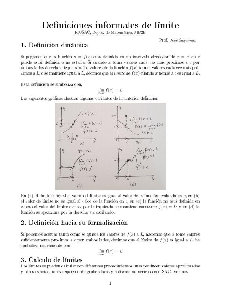 Definición de Límite | PDF | Límite (Matemáticas) | Función (Matemáticas)