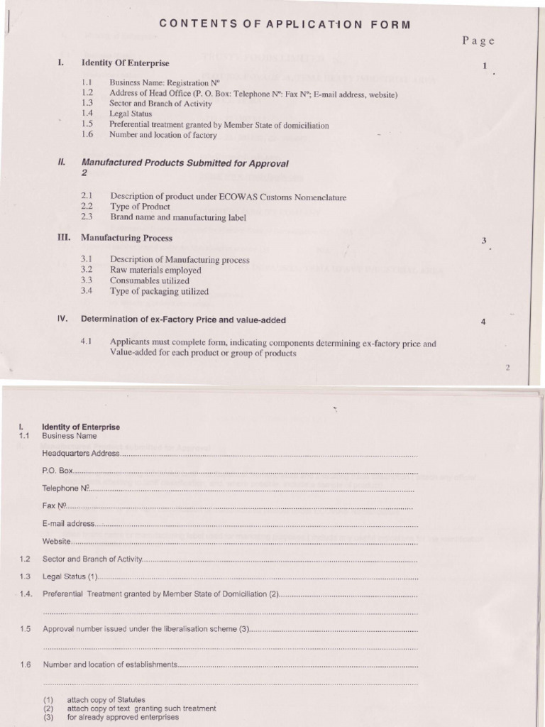 Application Form English 1 | PDF | Economies