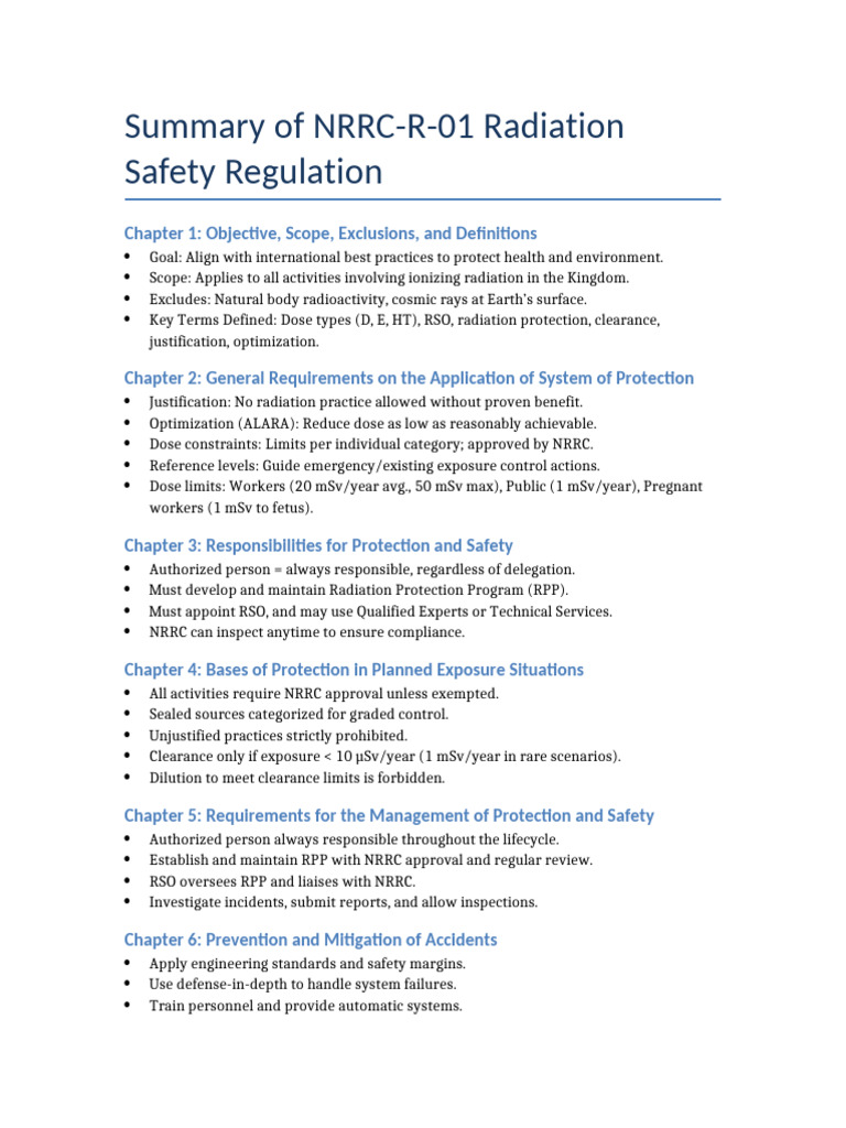 NRRC Radiation Safety Summary | PDF | Radiation Protection | Radiation