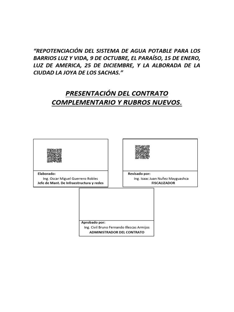 Contrato Complementario y Rubros Nuevos-Signed-Signed | PDF | Presupuesto