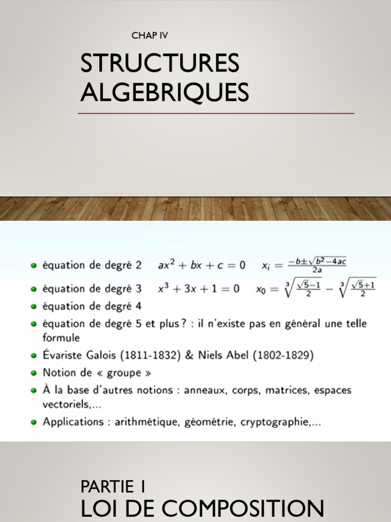 Structures algébriques : lois et groupes | PDF | Permutation | Groupe ...