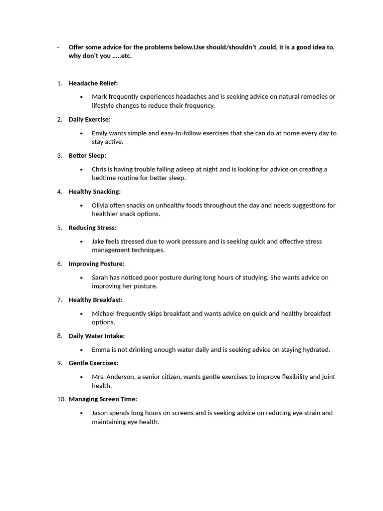 Health Scenarios | PDF