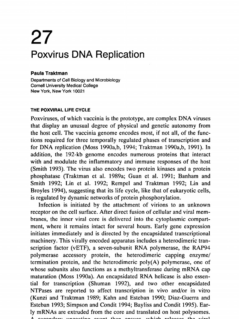 Poxvirus DNA Replication Overview | PDF | Science & Mathematics
