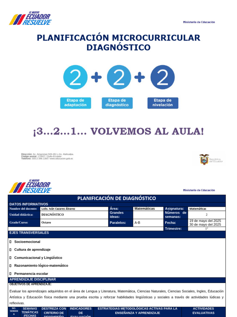 PLANIFICACIÓN DIAGNÓSTICO (4to - 2025) | PDF | Evaluación | Aprendizaje