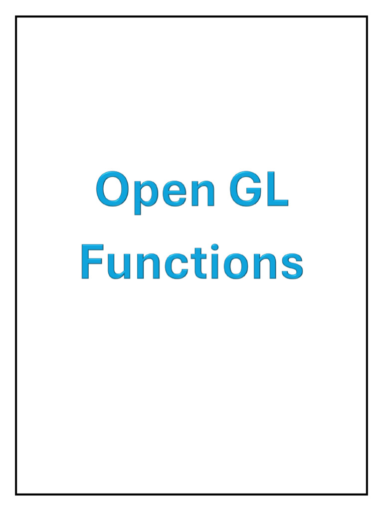 Functions in Open GL | PDF