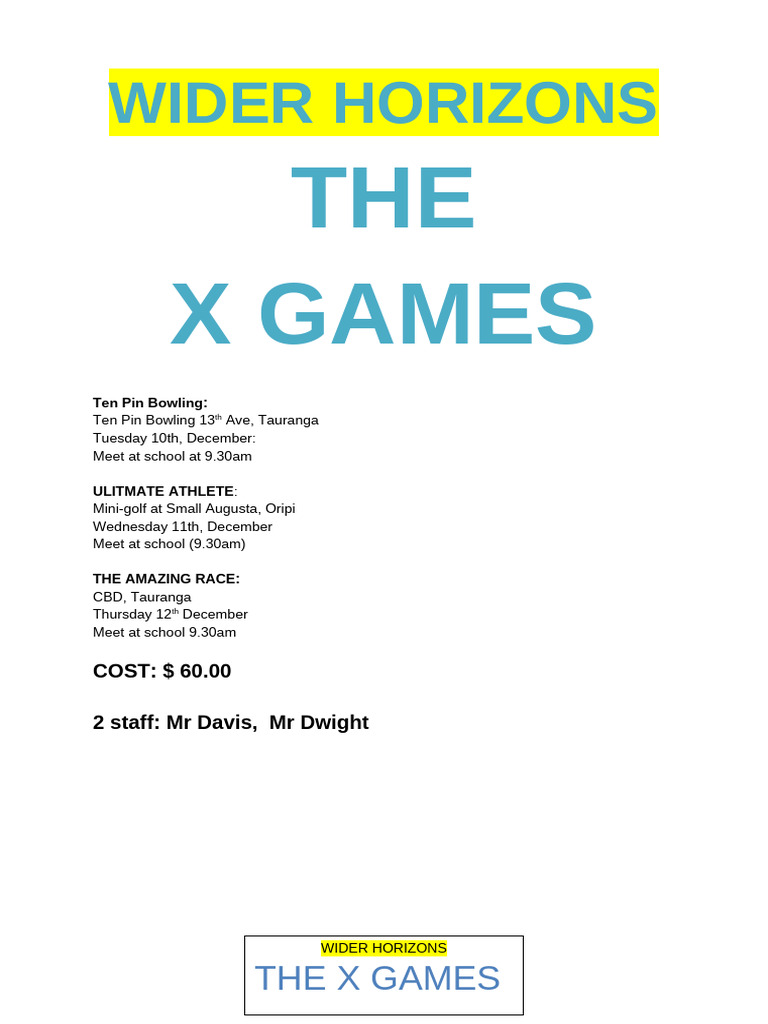 Overview - X Games Wider Horizons | PDF