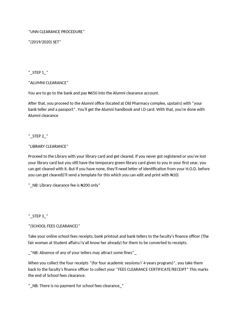 UNN CLEARANCE P-WPS Office | PDF