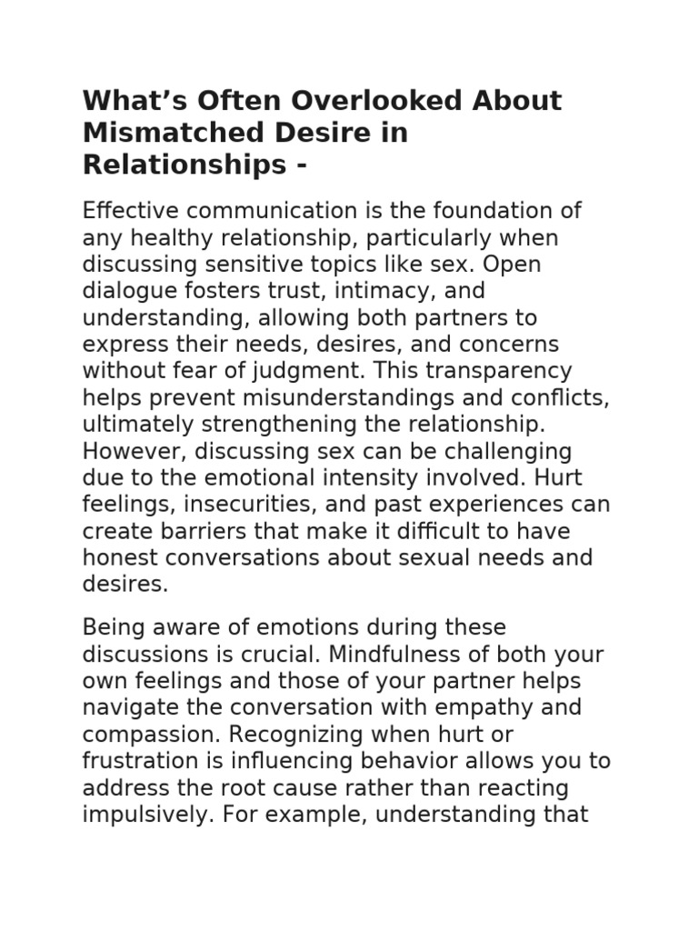 Mismatched Deire in Relationshps | PDF | Intimate Relationships | Feeling