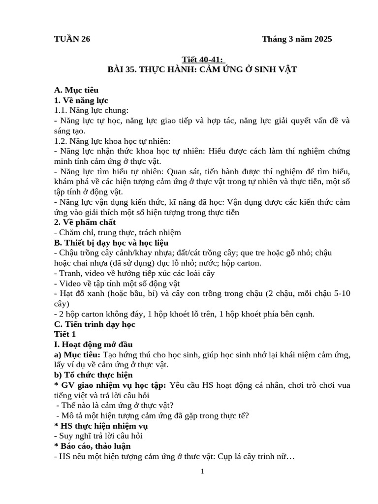 TUAN 26 Bài 35 | PDF