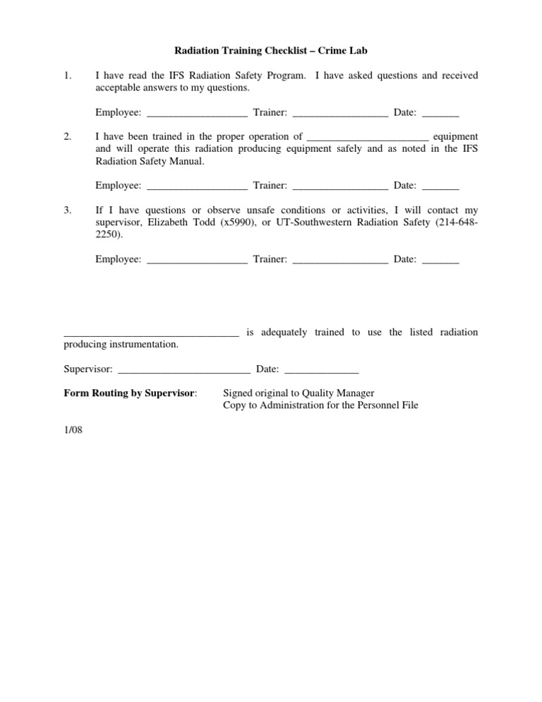 X-Ray Training Checklist Lab | PDF
