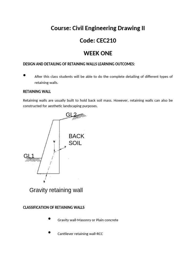 CEC 210 (Civil Engineering Drawing II) | PDF | Sanitary Sewer | Deep Foundation