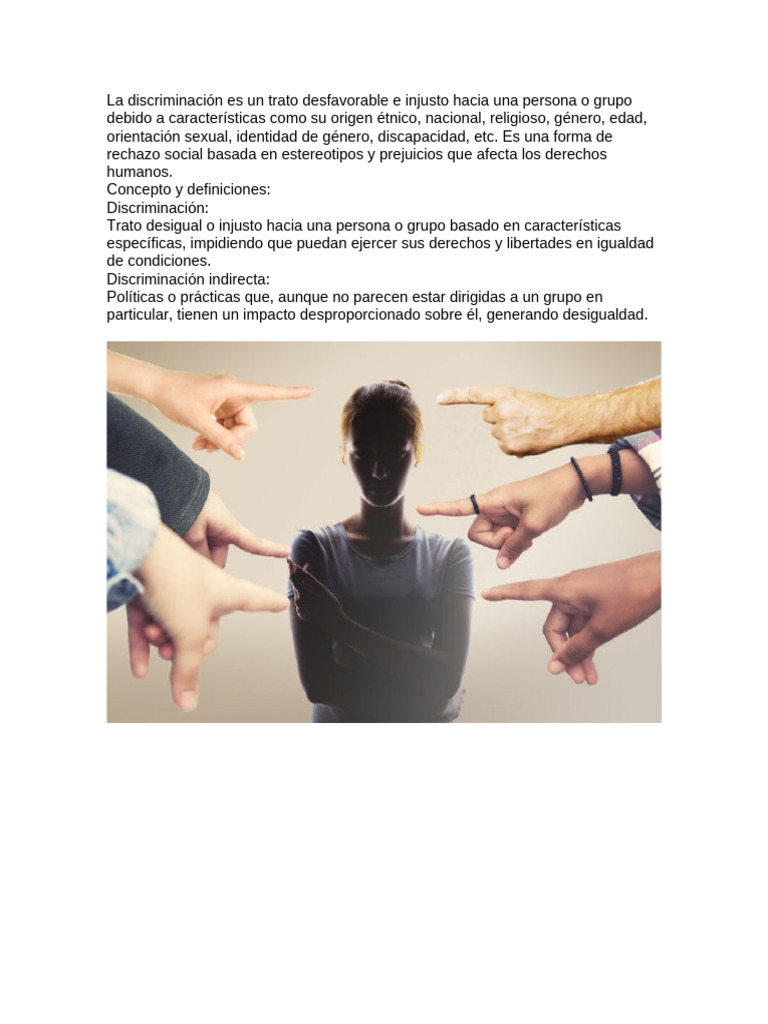 Tipos y efectos de la discriminación | PDF