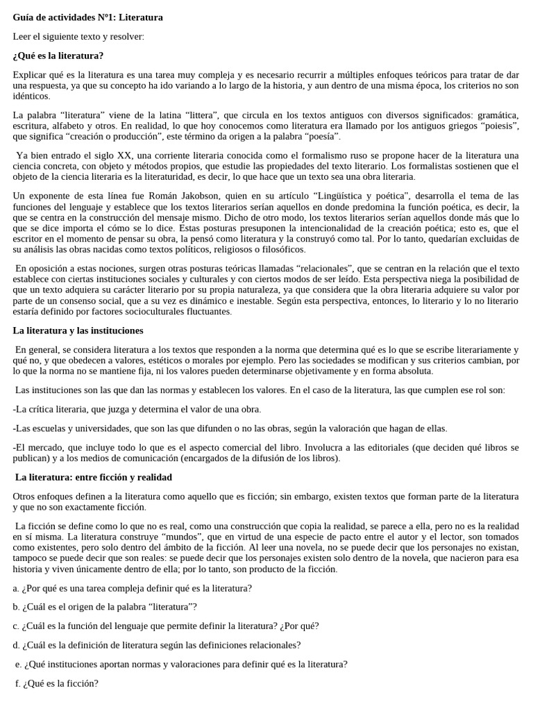 Literatura 3er Año | PDF | Educación en artes liberales