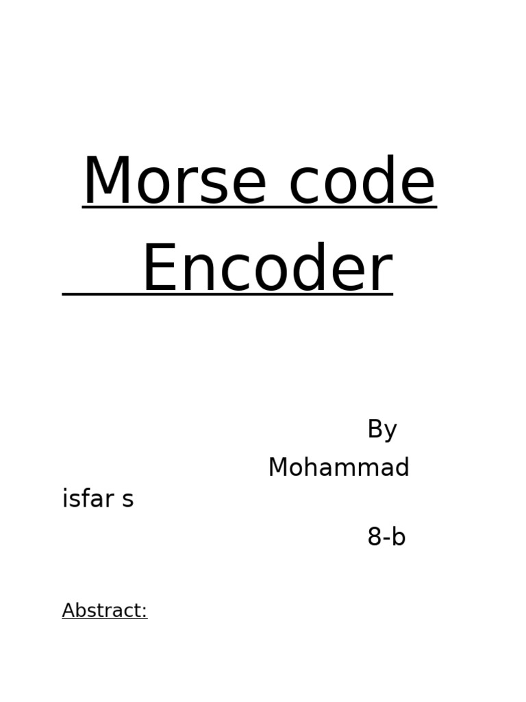 Morse Code | PDF