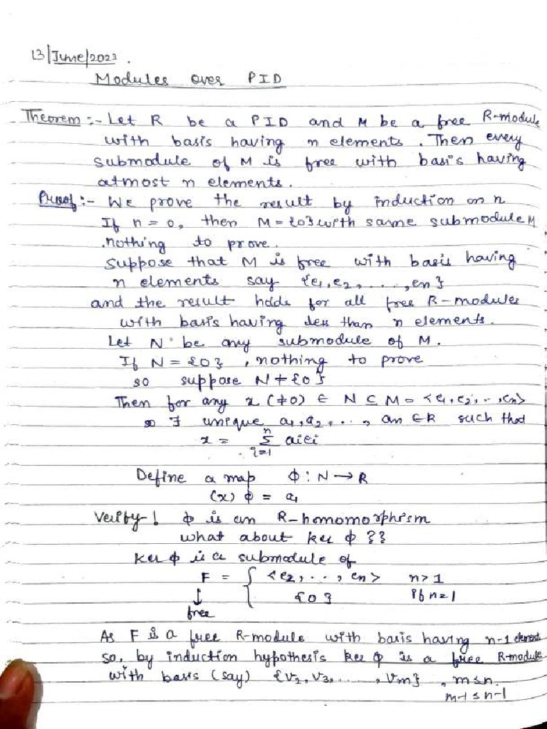 Module theory after free module | PDF | Ring Theory | Representation Theory