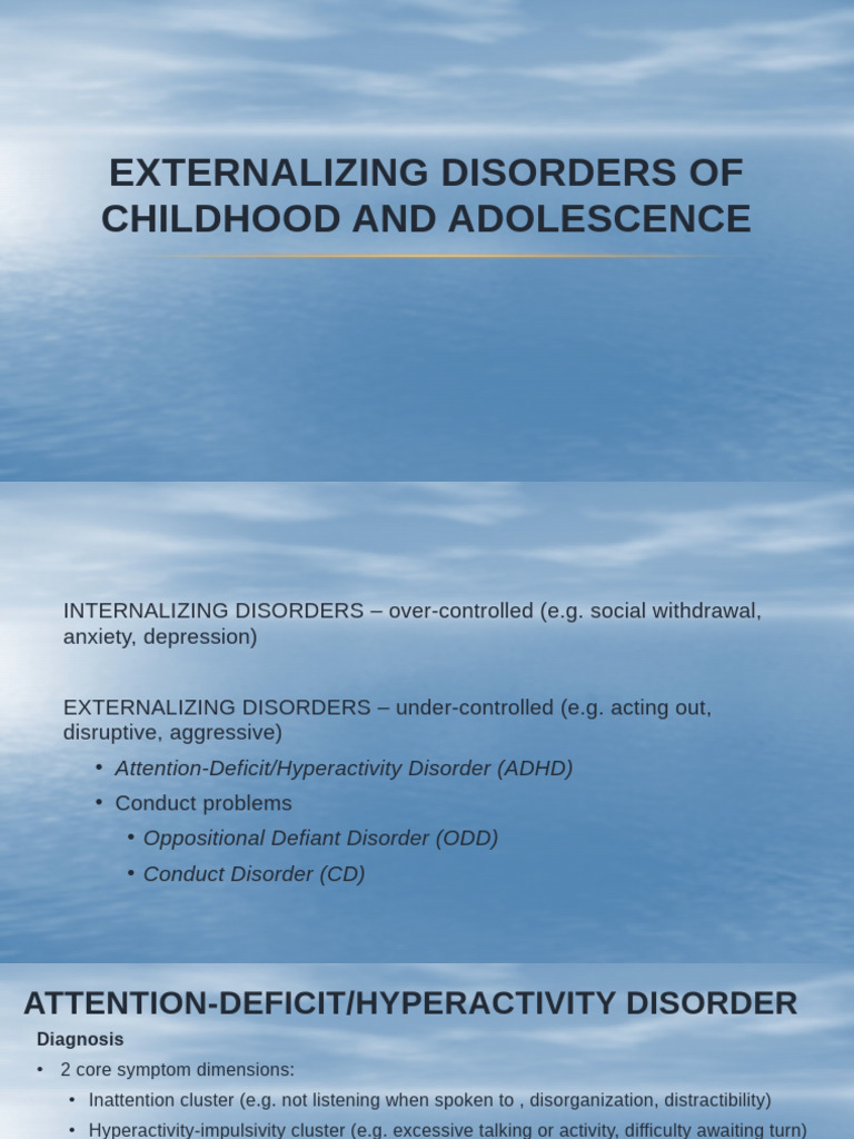 PP Externalizing Disordes of Childhood and Adolescence | PDF ...