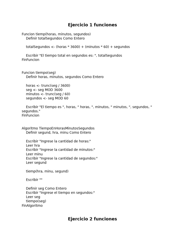 Ejercicio Funciones | PDF