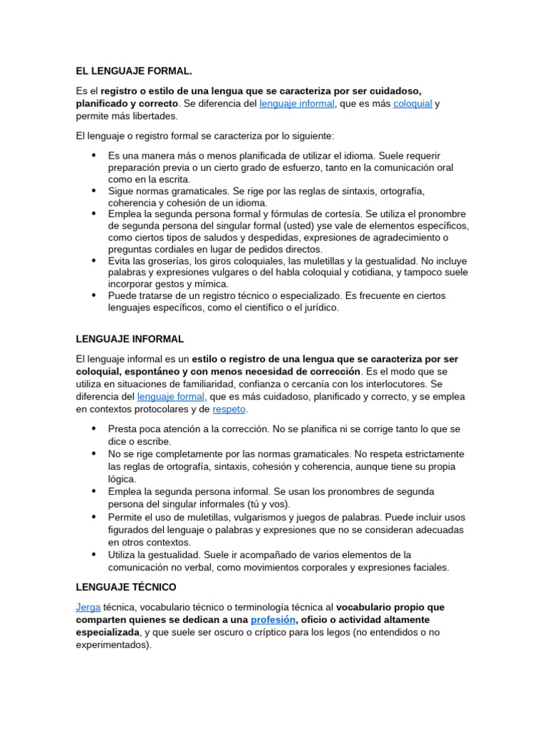Definicion Tipos de Lenguaje | PDF | Léxico | Comunicación