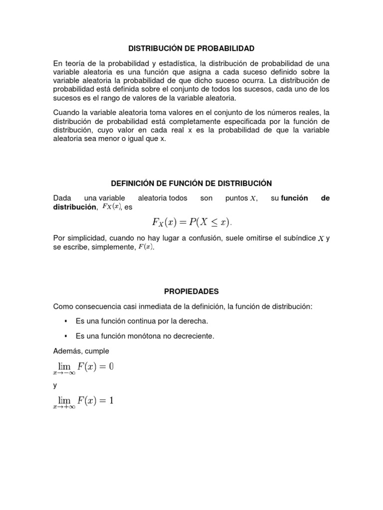 Distribuciones de Probabilidad | PDF | Distribución de probabilidad | Variable aleatoria