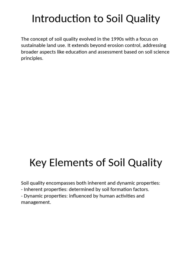 Comprehensive Soil Quality Presentation | PDF | Soil | Ecosystem
