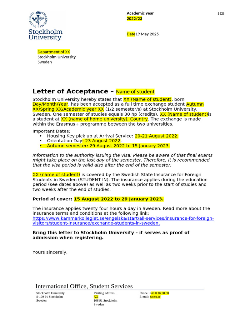 Letter of Acceptance Mall | PDF