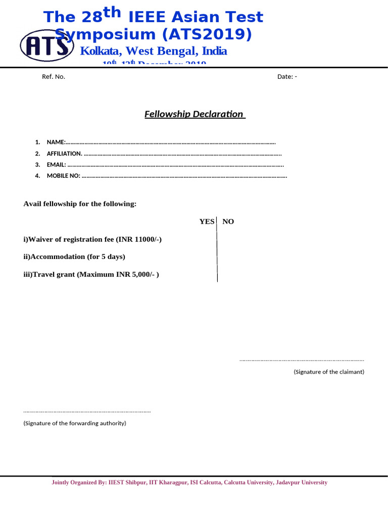 ATS Fellowship Form | PDF
