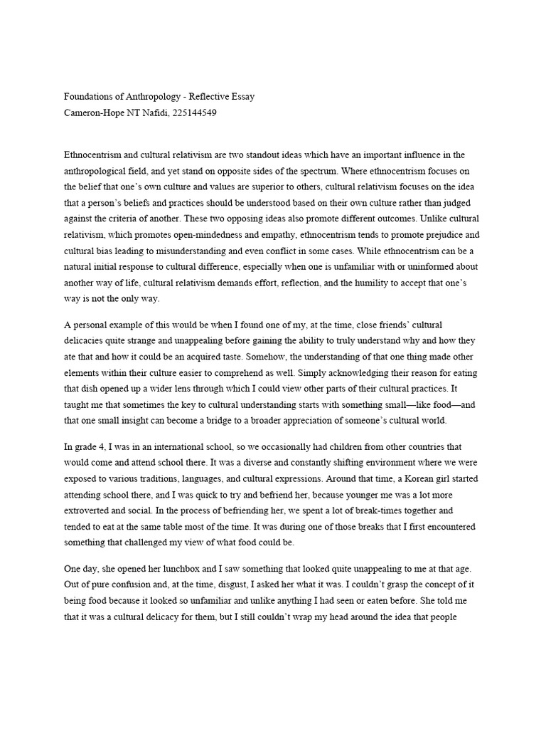 Reflective Assessment PDF | PDF | Experience | Relativism