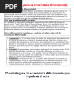 25 Estrategias de Enseñanza Diferenciada | PDF | Enseñando | Aprendizaje