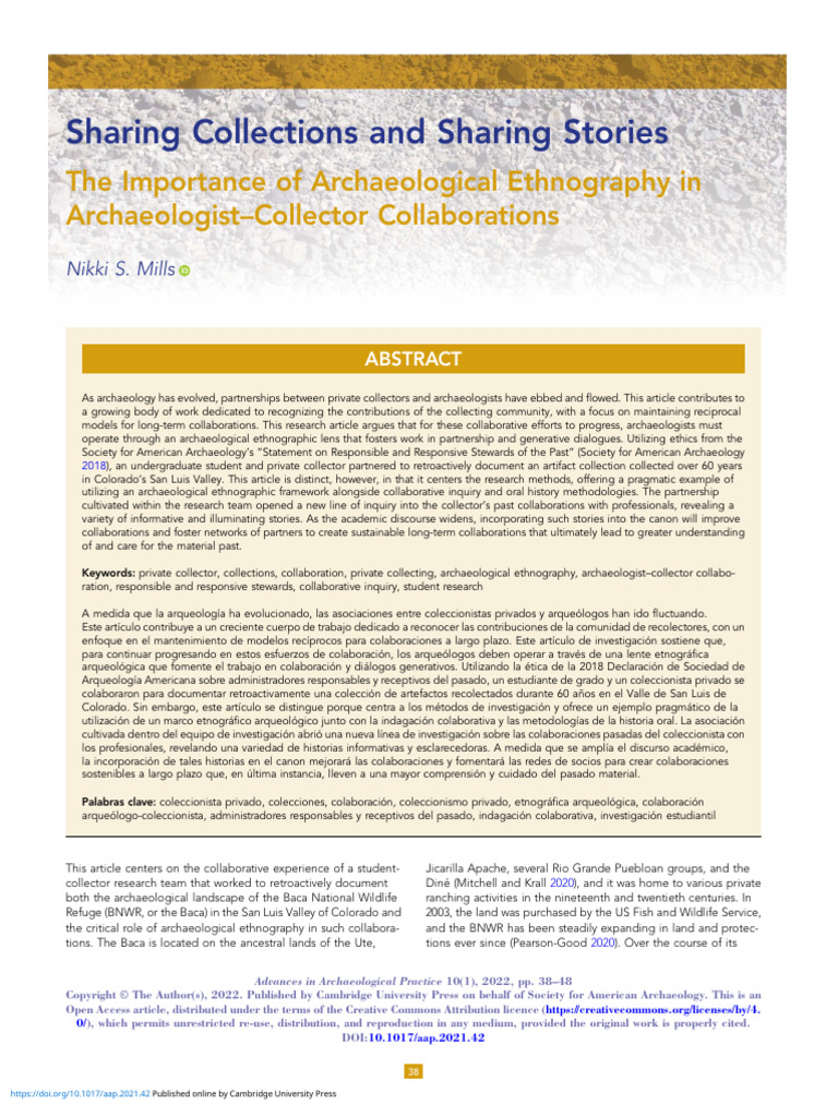 Sharing Collections and Sharing Stories The Importance of Archaeological Ethnography in ...