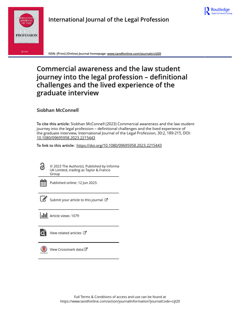 Law Students and Commercial Awareness | PDF