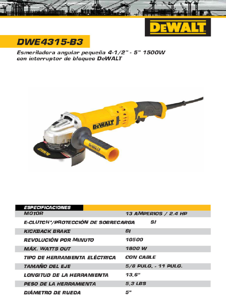 Pulidora 4PLG Dwe4315-B3 | PDF