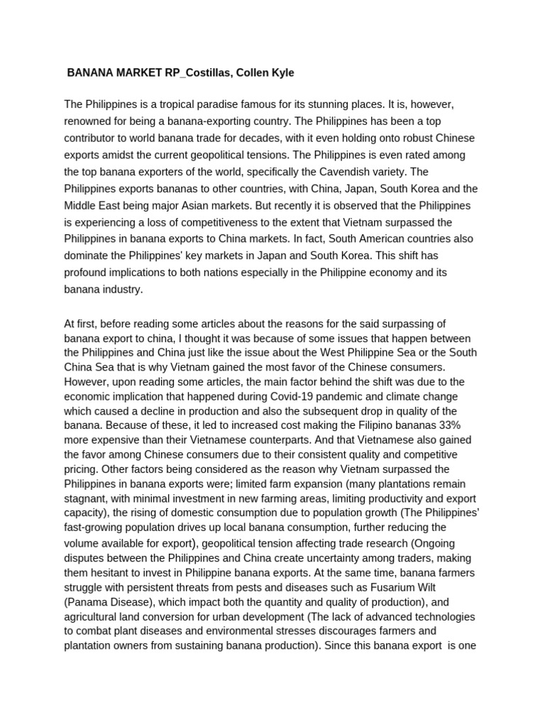 Banana Market RP Costillas Collen Kyle | PDF | Banana | Philippines