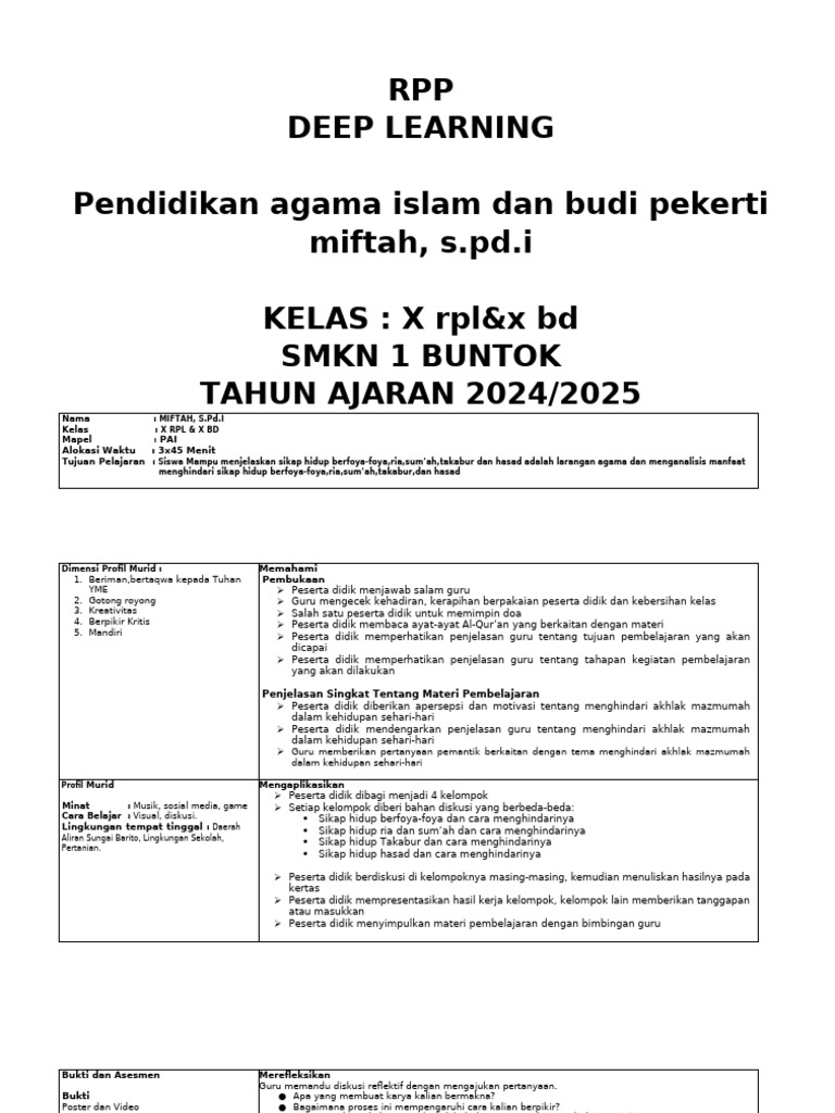 RPP Pai Deep Learning | PDF