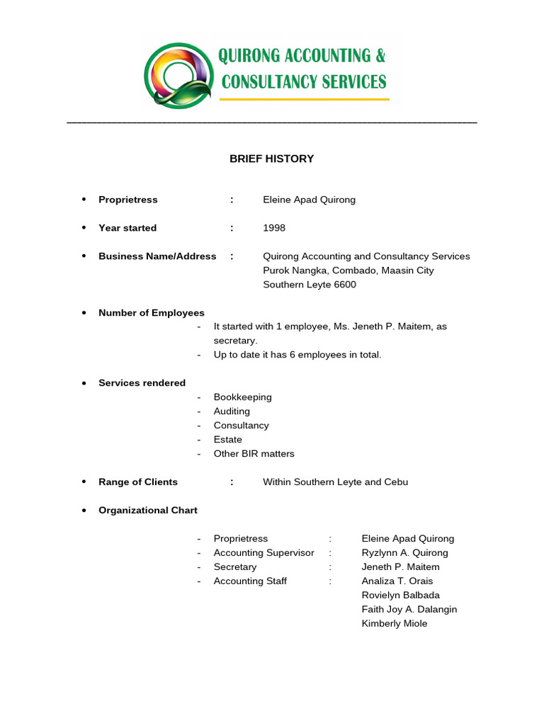 Quirong Brief History | PDF