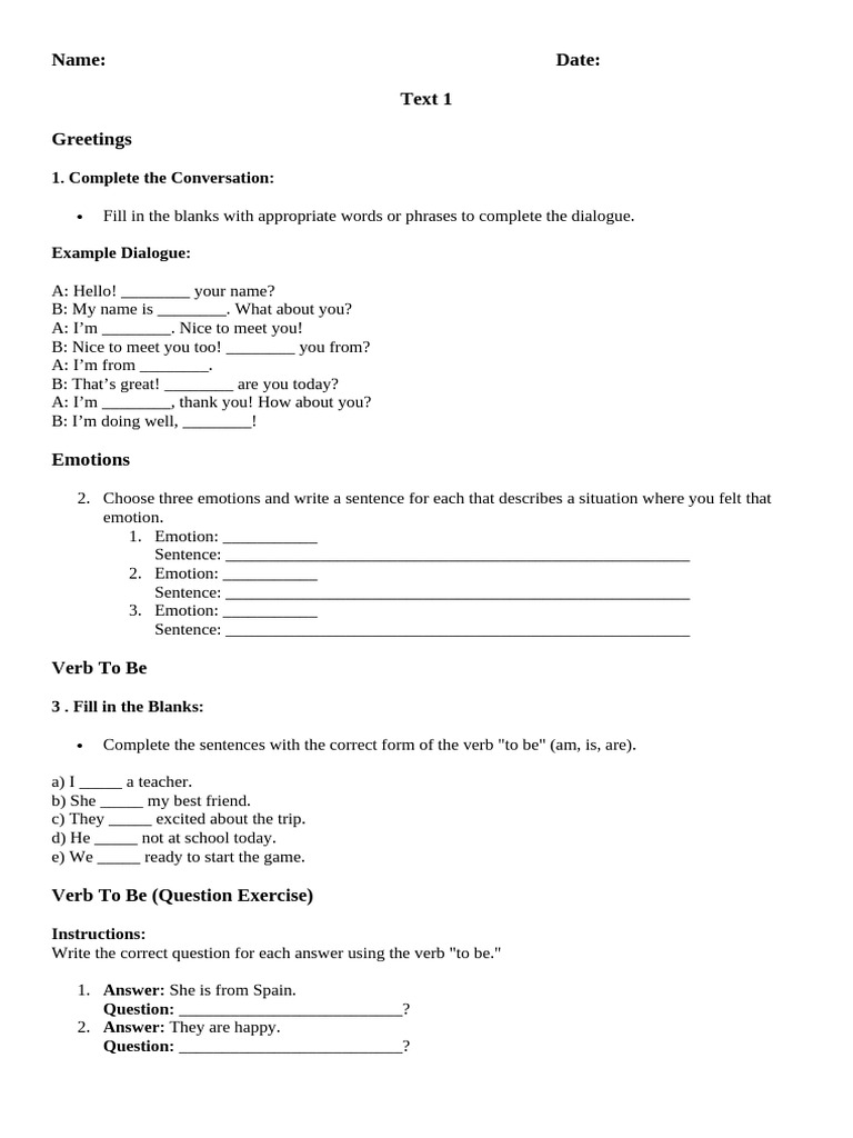 English Conversation and Grammar Exercises | PDF