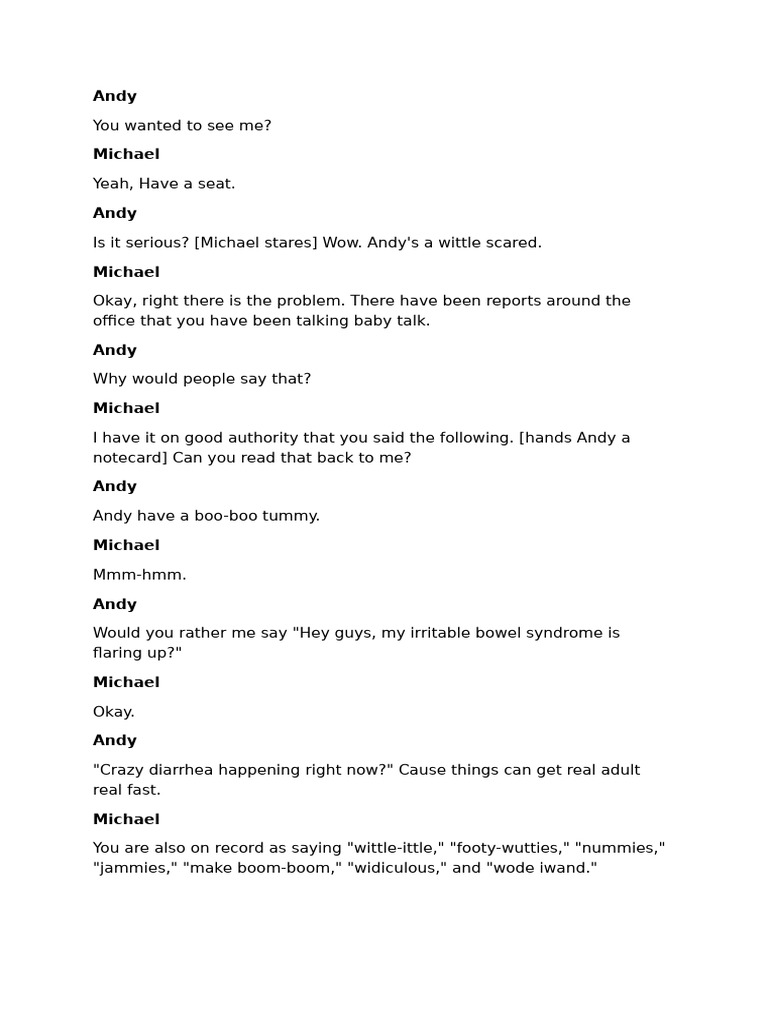 Office Baby Talk and Employee Awards | PDF | Television Series ...