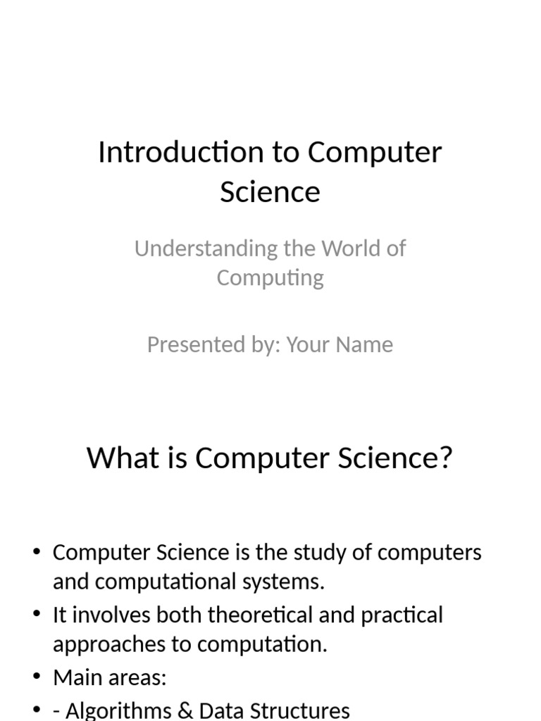 Computer Science Intro Presentation | PDF
