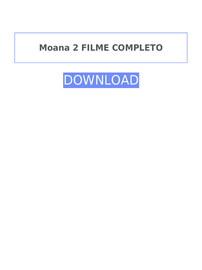 Moana 2 Filme Completo | PDF