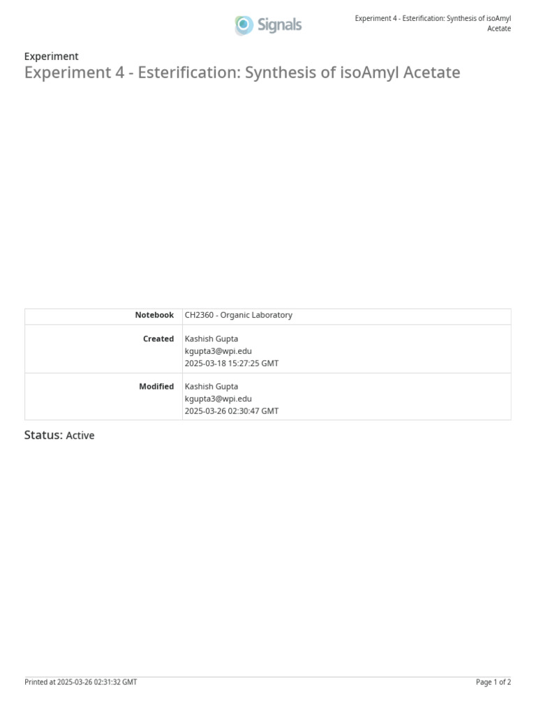 Exp4 Prelab | PDF | Mole (Unit) | Organic Synthesis