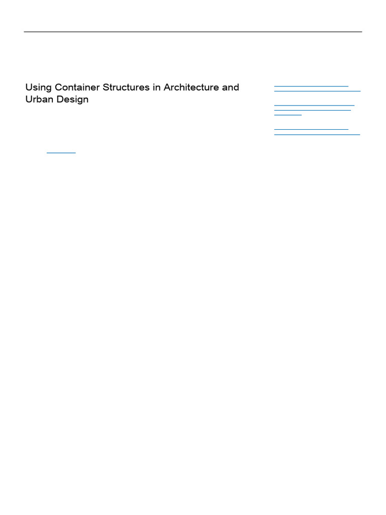 Container Structures in Urban Design | PDF | Apartment | Concrete