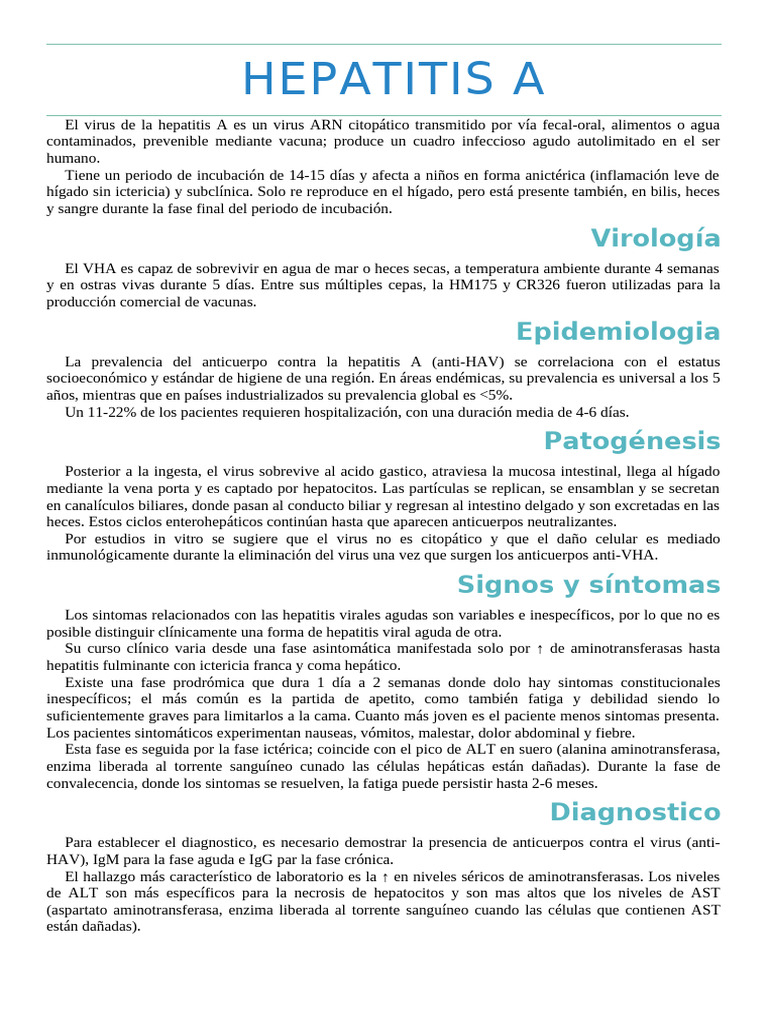 Hepatitis A | PDF | Hepatitis | Medicina CLINICA