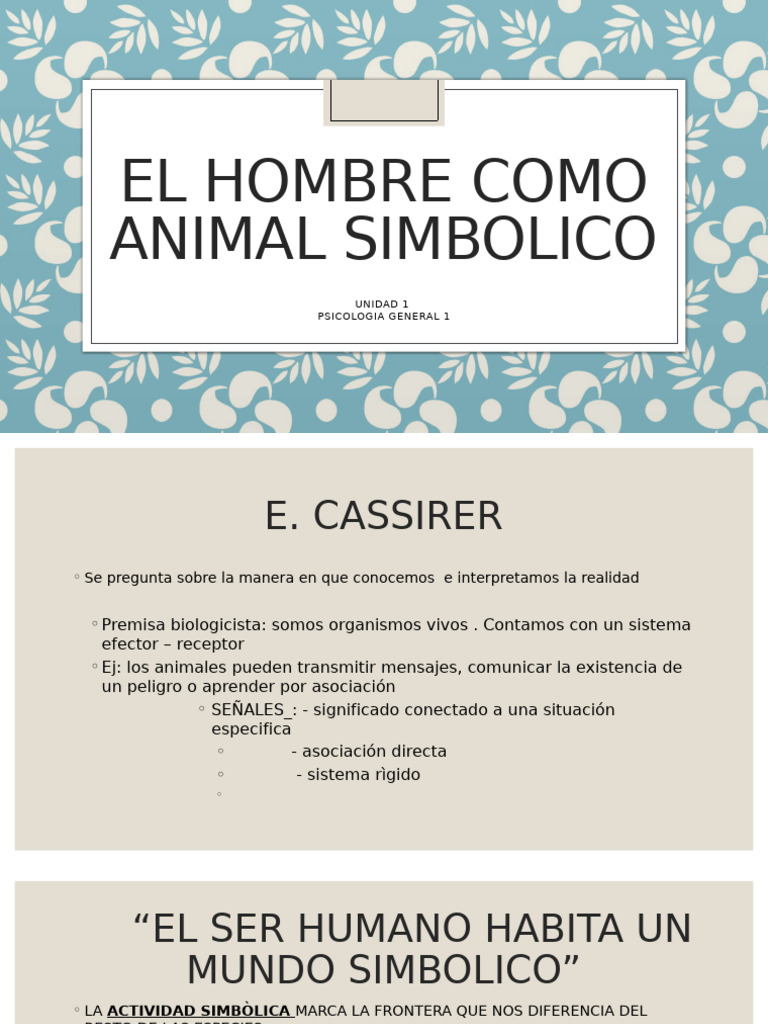 EL HOMBRE COMO ANIMAL SIMBOLICO | PDF