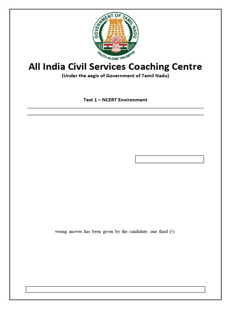 NCERT Environment Test 1 Overview | PDF | Food Web | Ecosystem