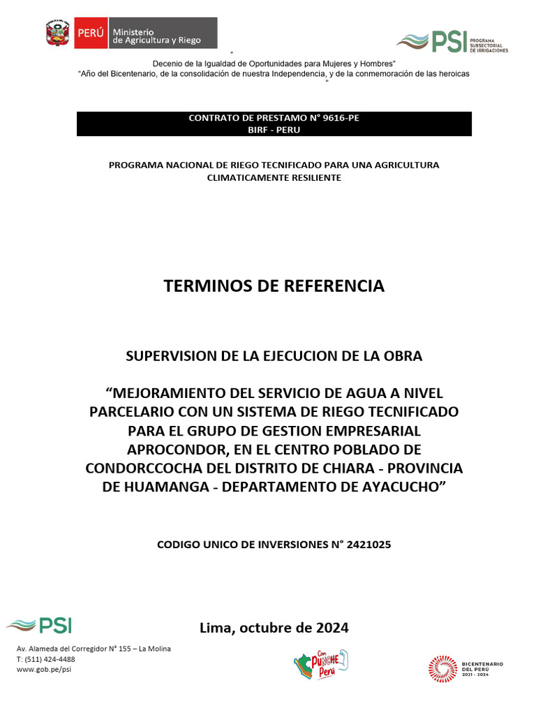 004 TDR Supervision Aprocondor | PDF | Riego | Agricultura