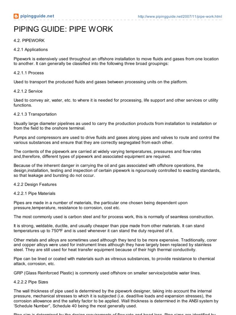Pipingguide.net-piping Guide Pipe Work | Pipe (Fluid Conveyance) | Gas ...