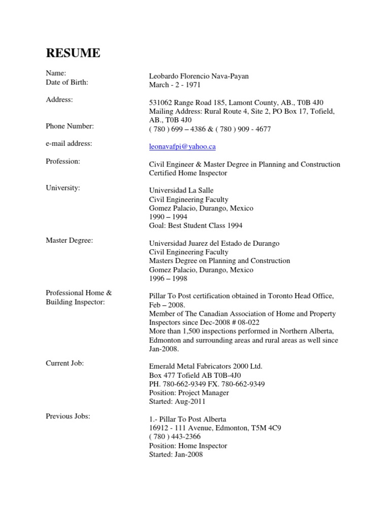 Leo Resume | PDF | Civil Engineering | Engineering