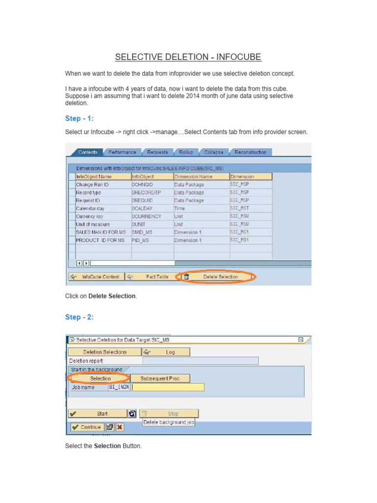 Borrado Selectivo en Cubo BW | PDF