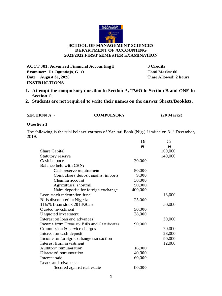 Acct 301 20222023 Summer Exam | PDF | Deferred Tax | Balance Sheet