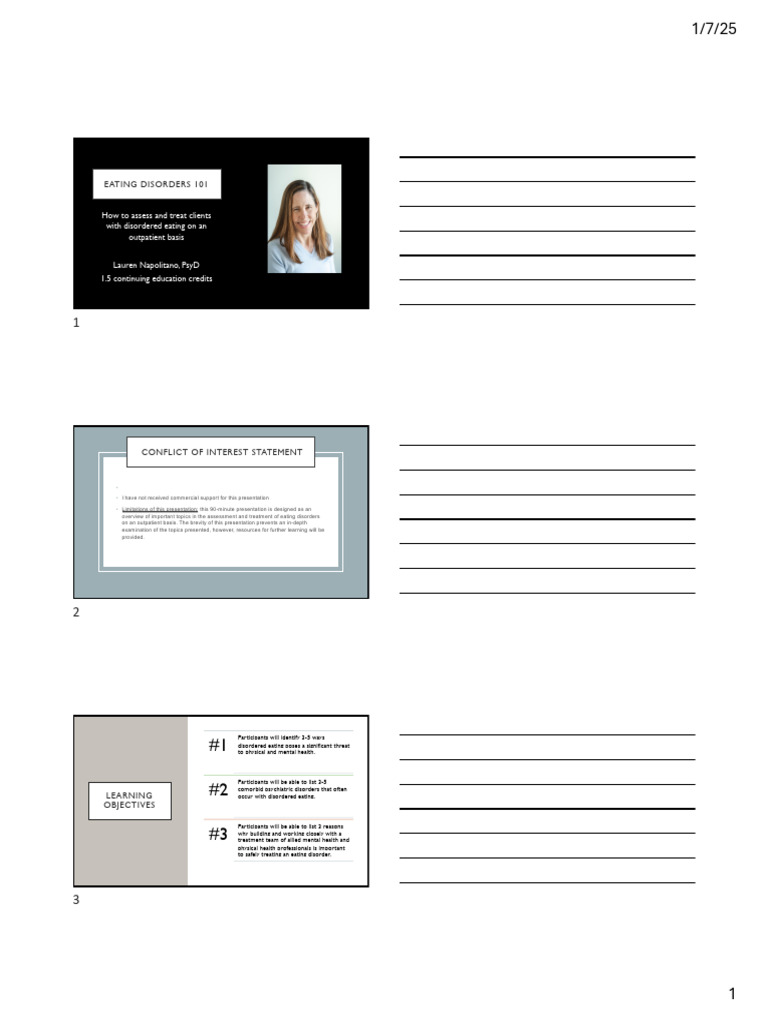 Eating Disorders 101 Presentation Handout | PDF | Anorexia Nervosa ...
