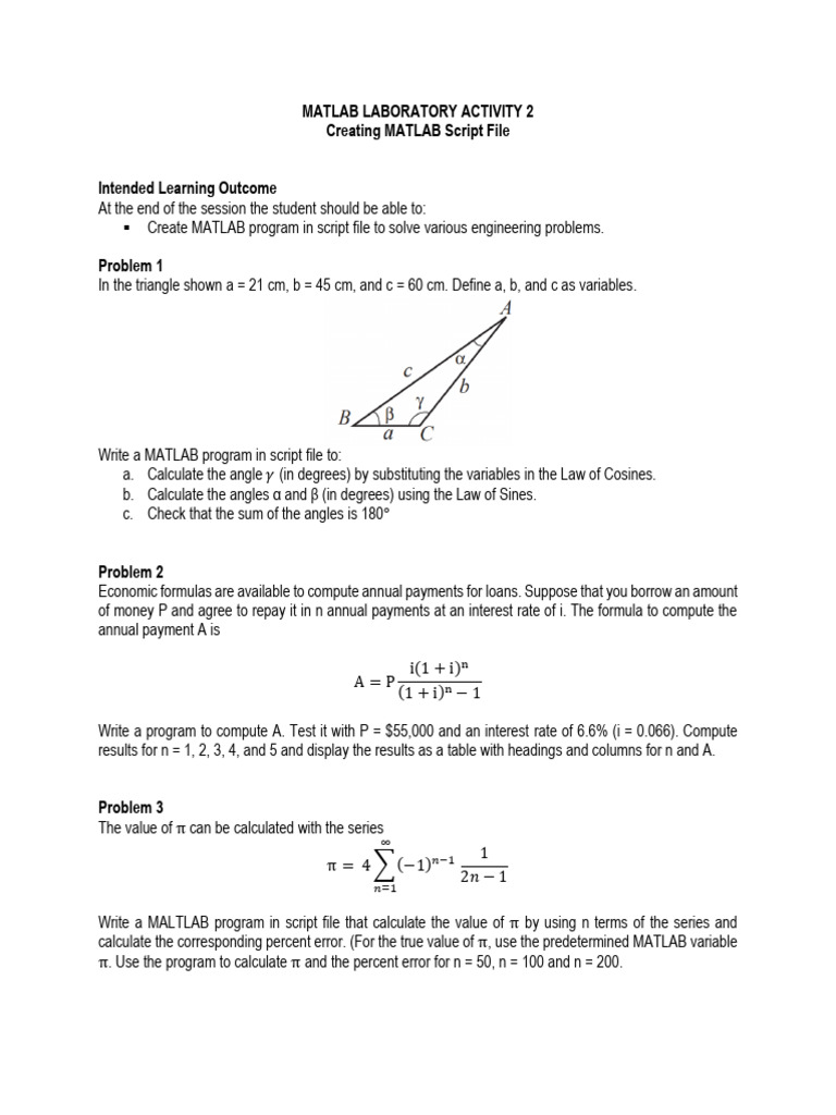 MATLAB-LABORATORY-ACTIVITY-2 | PDF | Interest | Matlab